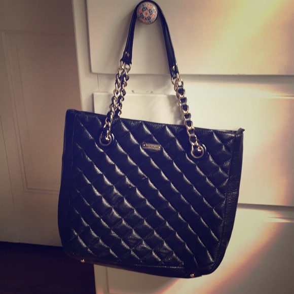 Bags | Diamond Pattern Black Kate Spade Tote Bag | Poshmark